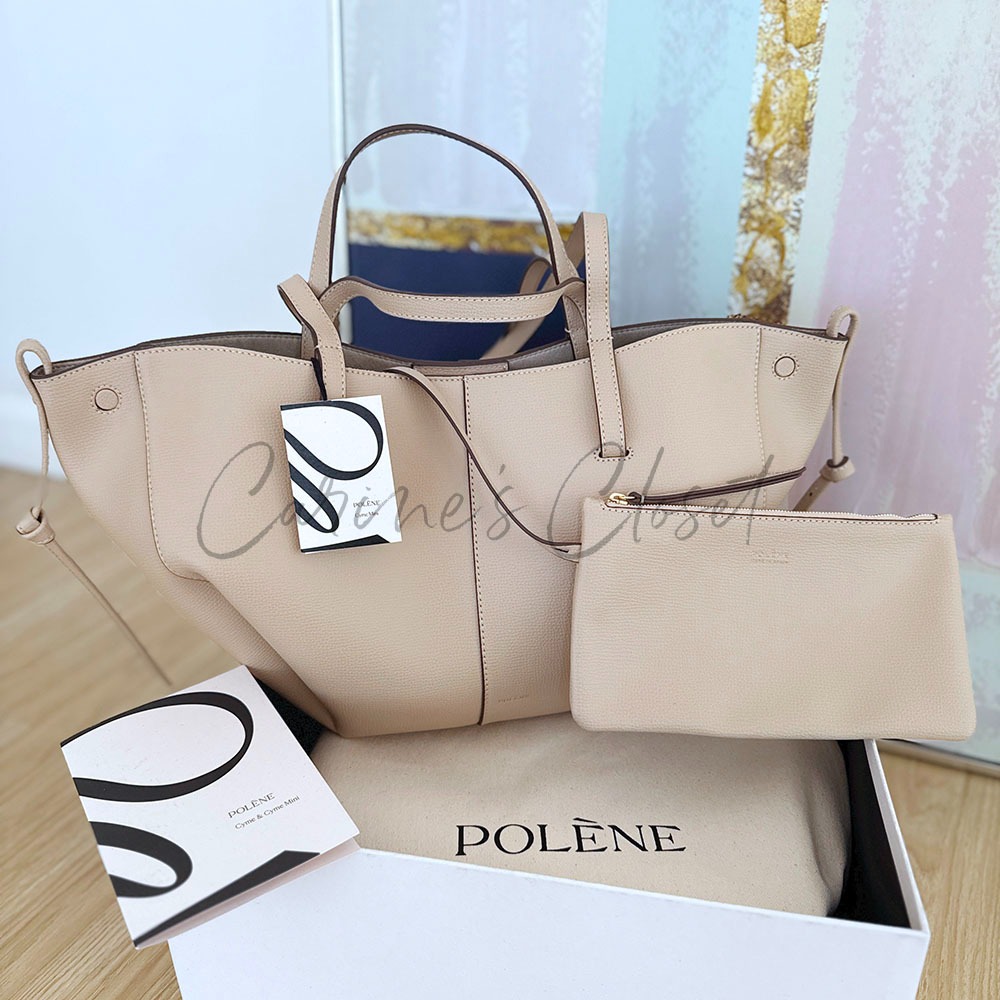 Authentic POLENE Cyme Mini Bag Textured Sand for Pre-order, Luxury ...