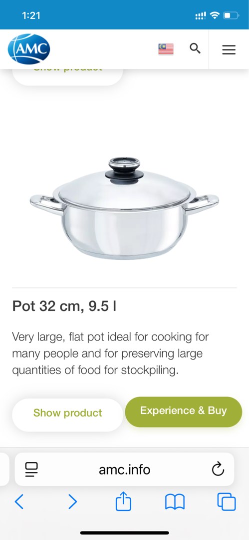 Original AMC Jumbo Pot, Furniture & Home Living, Kitchenware ...