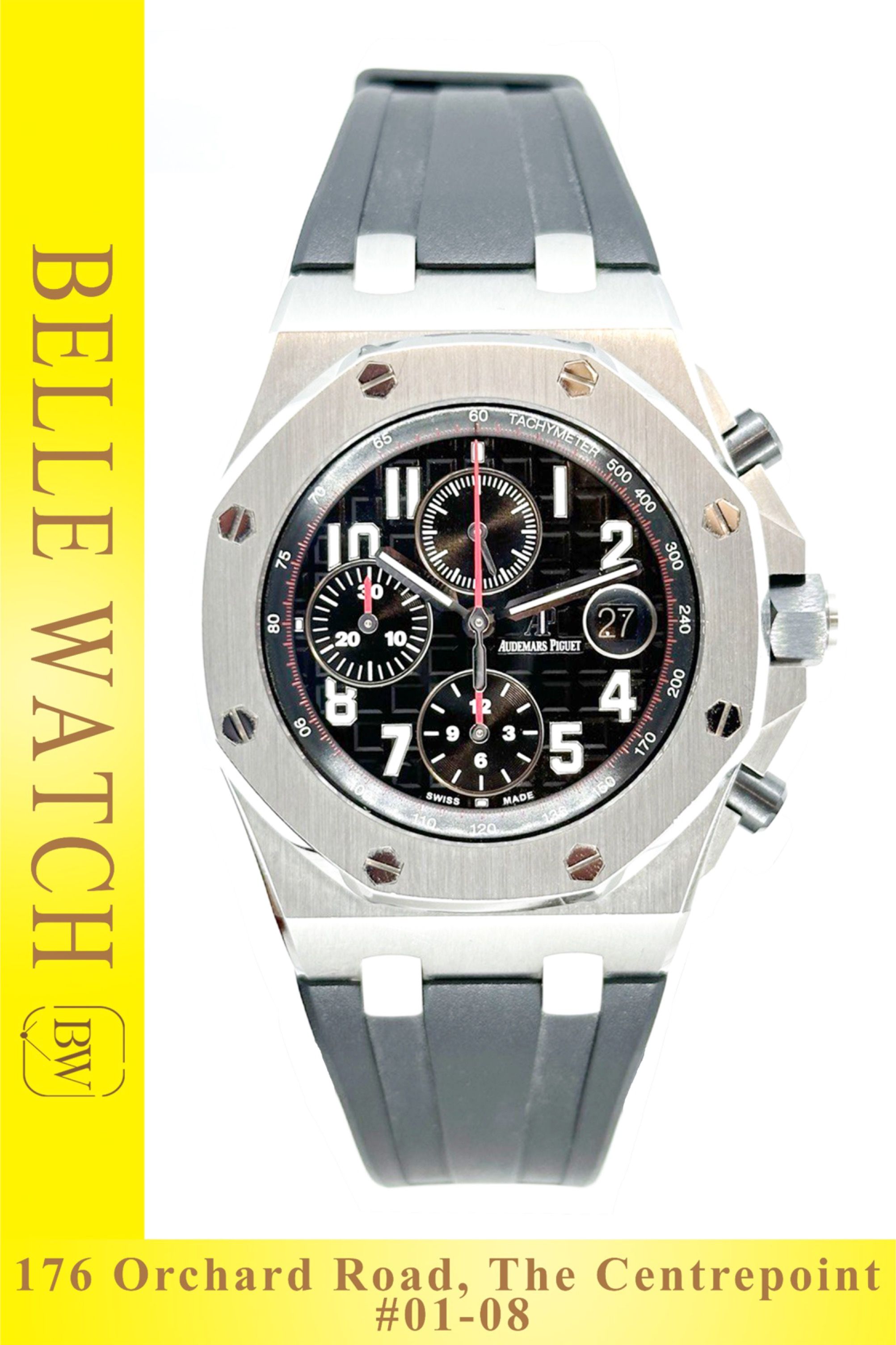Preowned Audemars Piguet 26470ST Royal Oak Offshore Chronograph Black ...