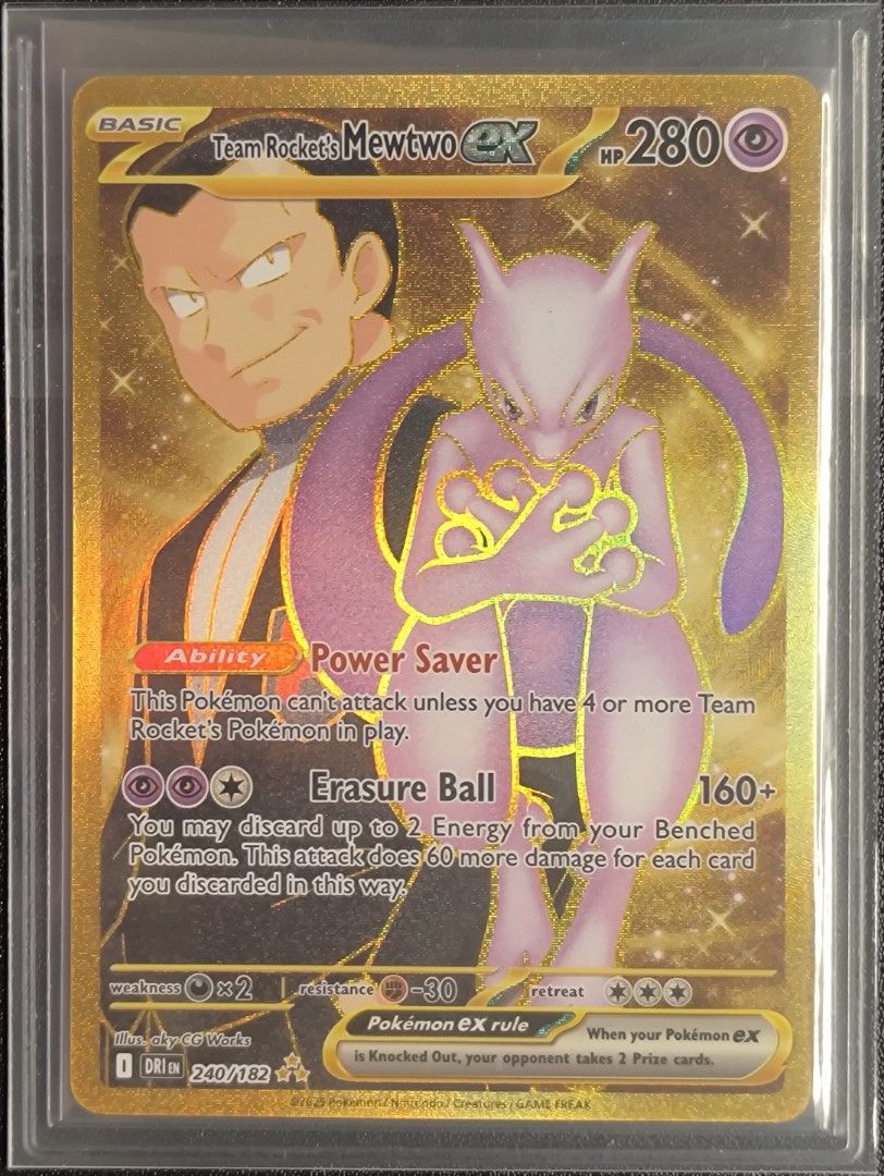 PTCG SV10 Destined Rivals - 240/182 Team Rocket's Mewtwo ex Gold Hyper ...