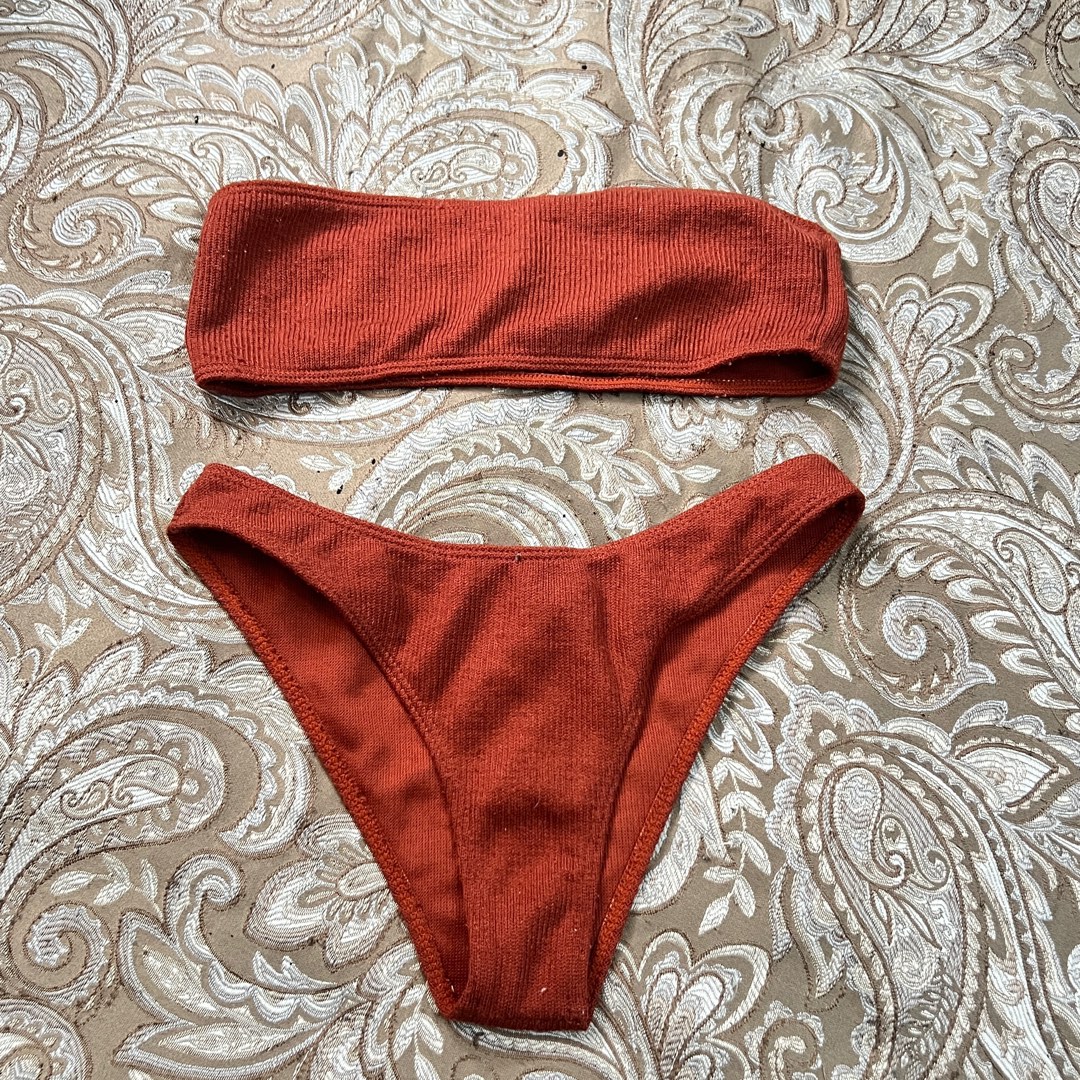 Rust Tube Two Piece Bikini, Women's Fashion, Swimwear, Bikinis & Swimsuits on Carousell