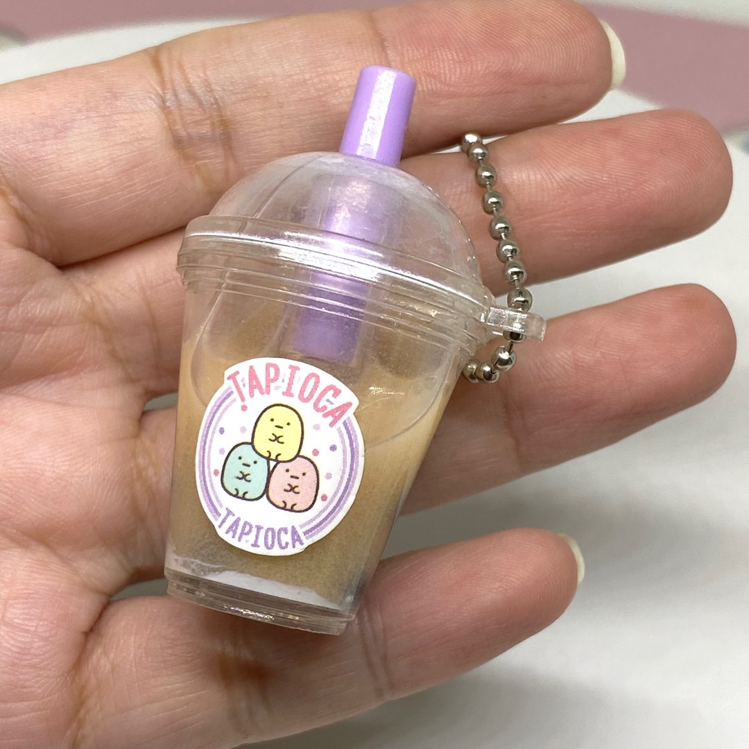 SAN-X SUMIKKO GURASHI TAPIOCA BUBBLE TEA KEY CHARM, Hobbies & Toys, Toys & Games on Carousell