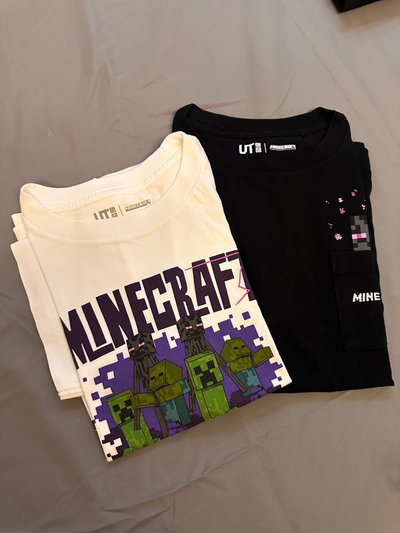 Uniqlo Kids Tshirt Minecraft 120, Babies & Kids, Babies & Kids Fashion ...