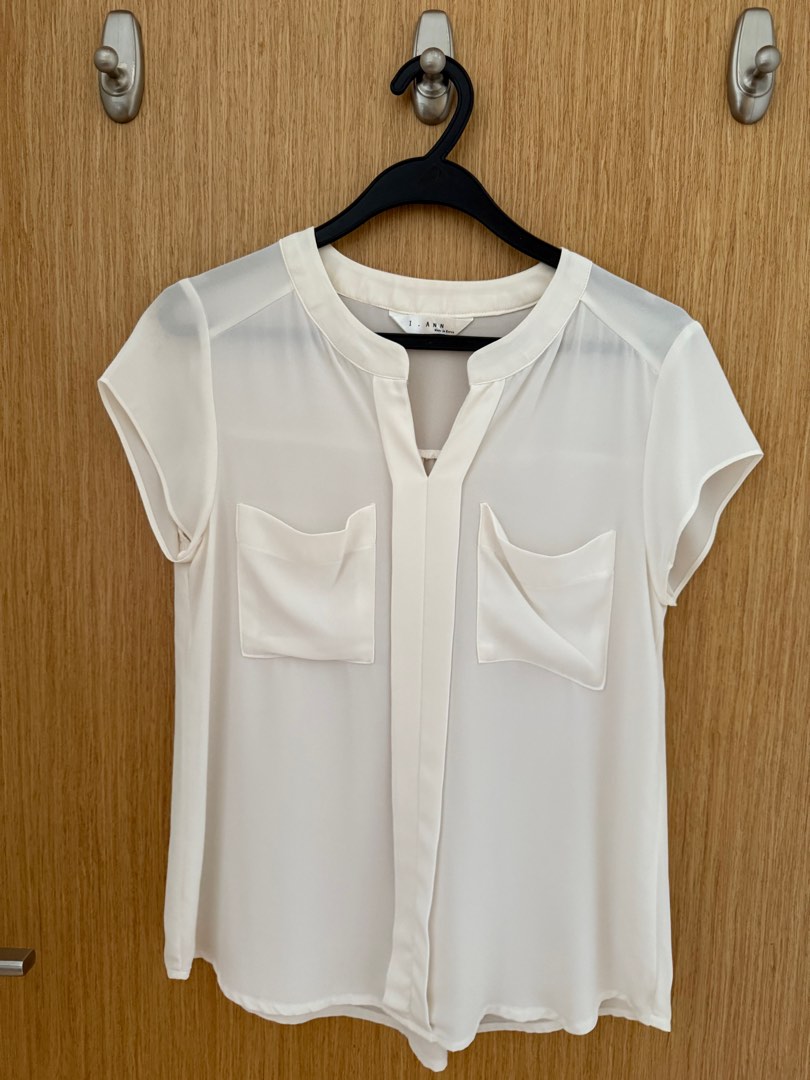 White translucent top, Women's Fashion, Tops, Blouses on Carousell
