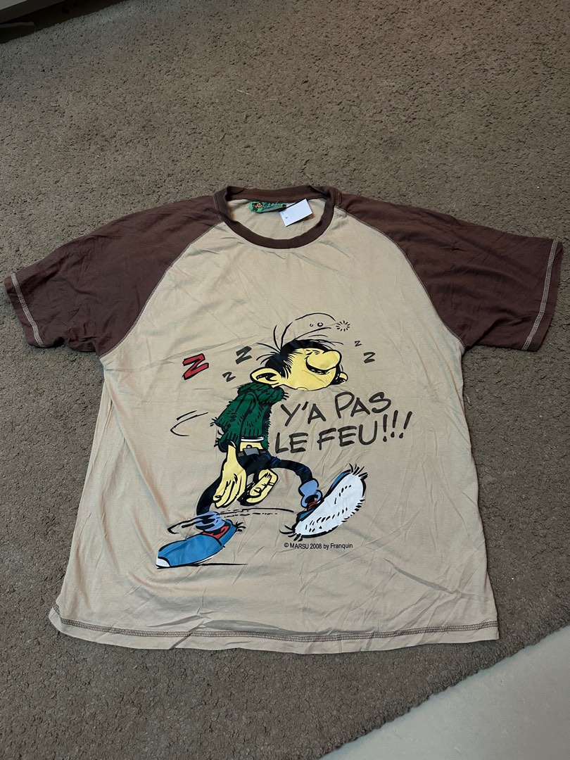 90s Gaston Lagaffe Character Print T Shirt Comic Cartoon Mens, Men's ...