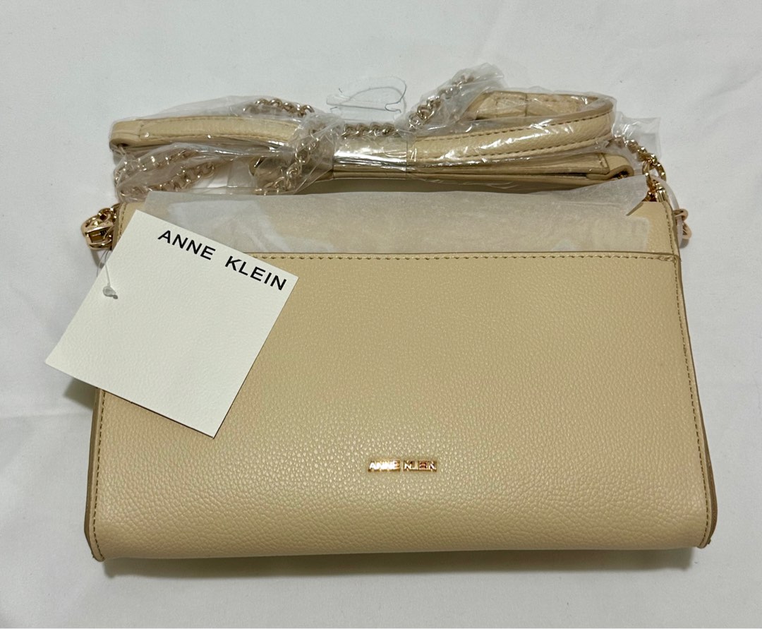 "Anne Klein Belted Wallet on a Chain Crossbody Bag Color: Panne Cotta ...