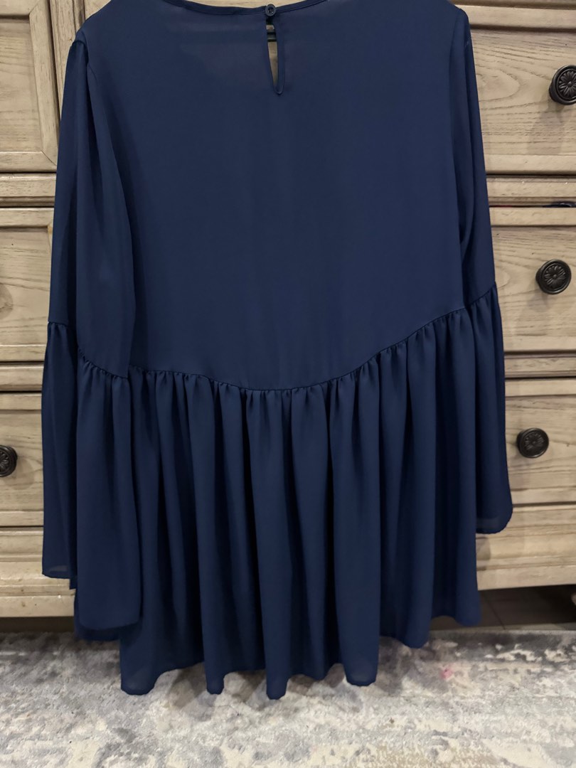 Blue Top poplook, Women's Fashion, Tops, Blouses on Carousell