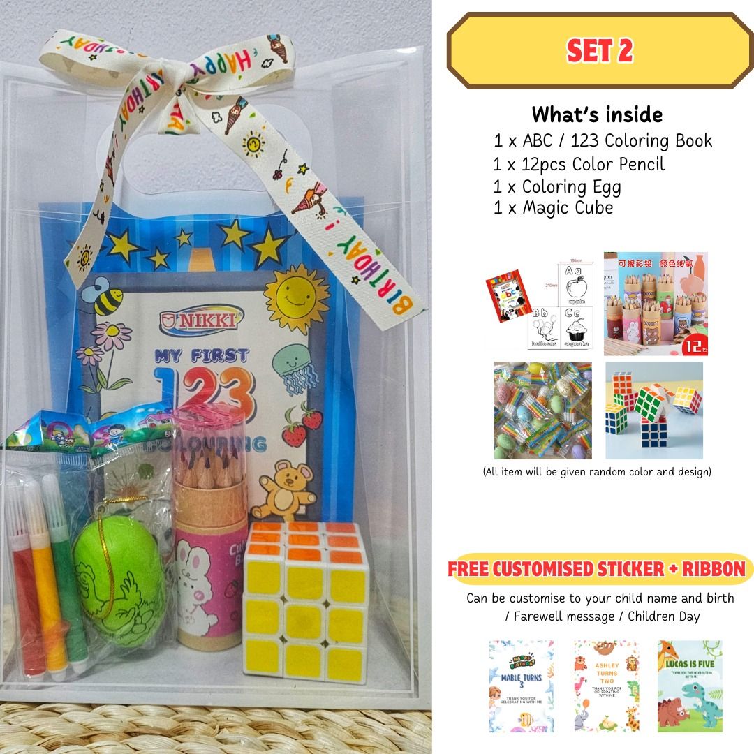 Children Coloring Set Goodies Bag (Book + Color pencil + 2 x Fillers ...