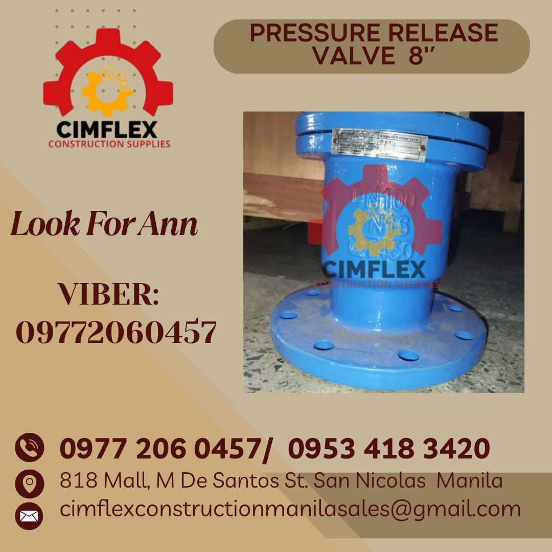 C.I PRESSURE RELEASE VALVE 8'' FLANGE TYPE, Commercial & Industrial, Construction Tools ...