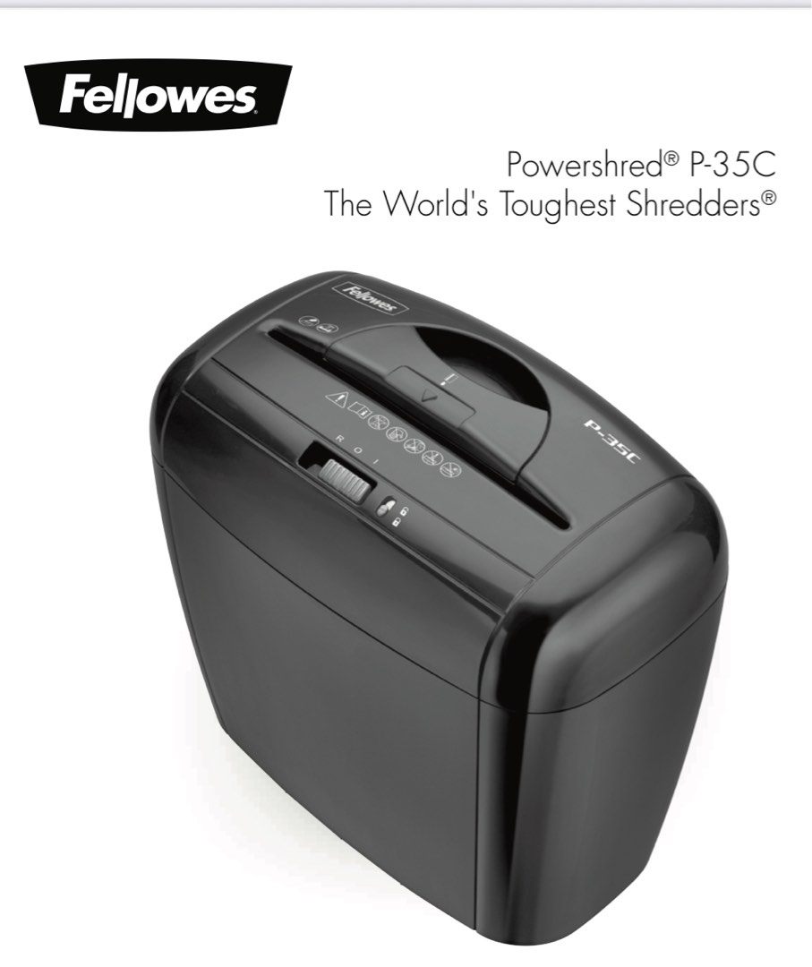 Fellowes Powershred P-35C Paper Shredder, Hobbies & Toys, Stationery ...