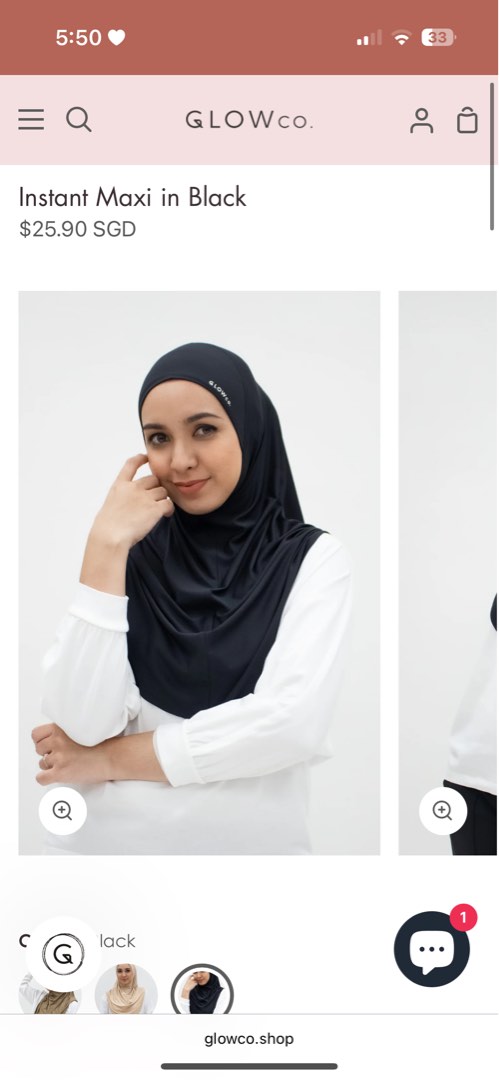 GLOWCO instant maxi in black, Women's Fashion, Muslimah Fashion, Hijabs on Carousell