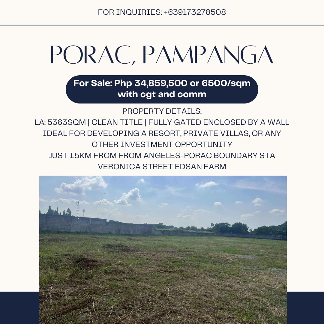 Manibaug Paralaya, Porac, Pampanga 5363sqm ideal for developing a ...
