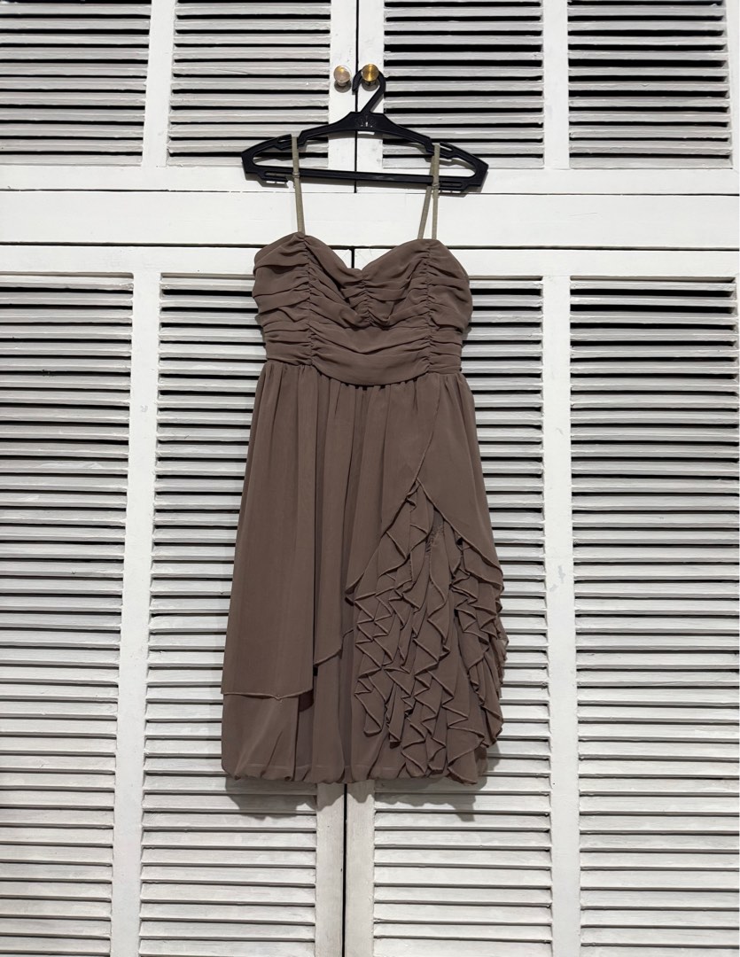 Mav Studio Mocha Bubble Cocktail Dress, Women's Fashion, Dresses & Sets, Evening dresses & gowns ...