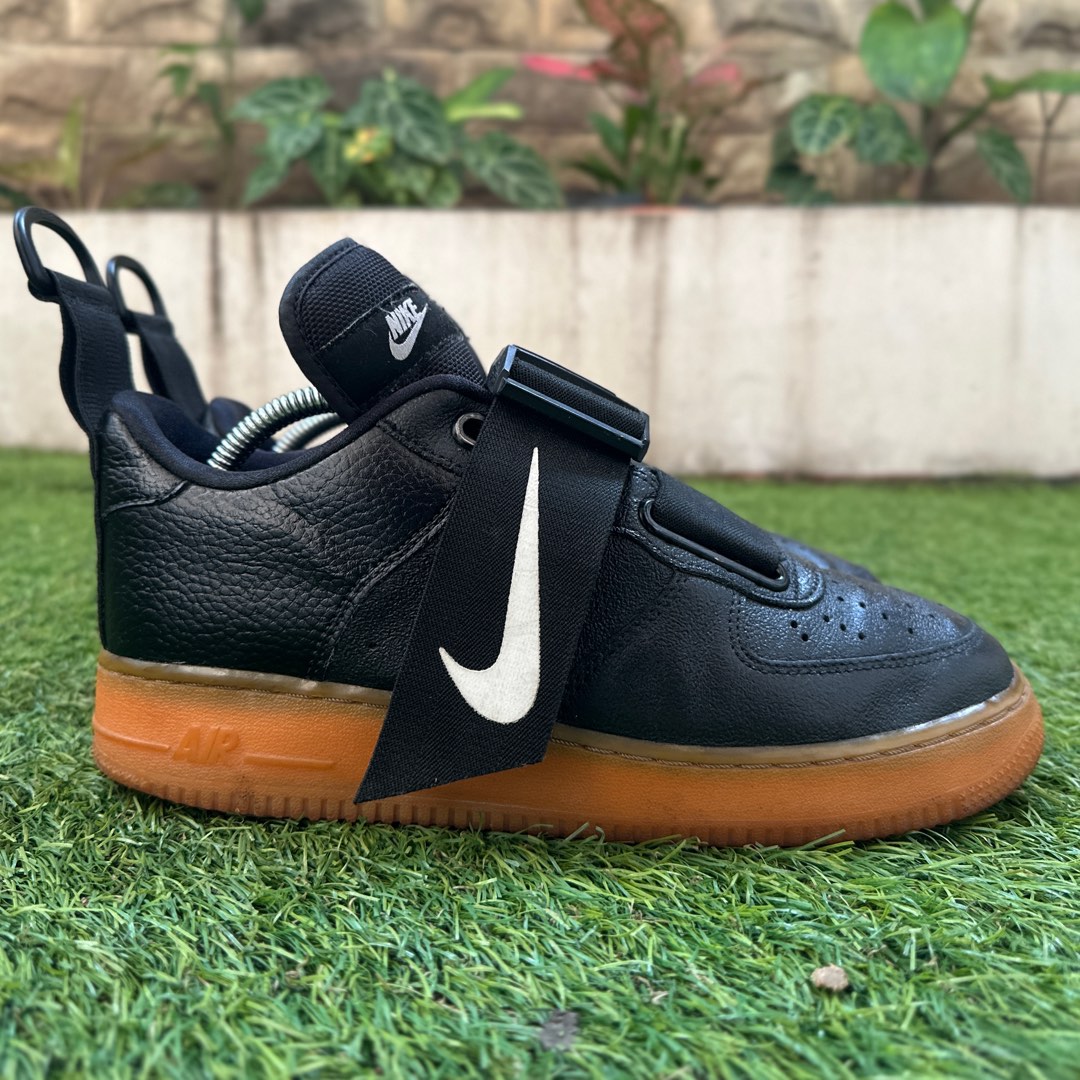 Nike Air Force 1 Utility Black Gum, Fesyen Pria, Sepatu , Sneakers di ...
