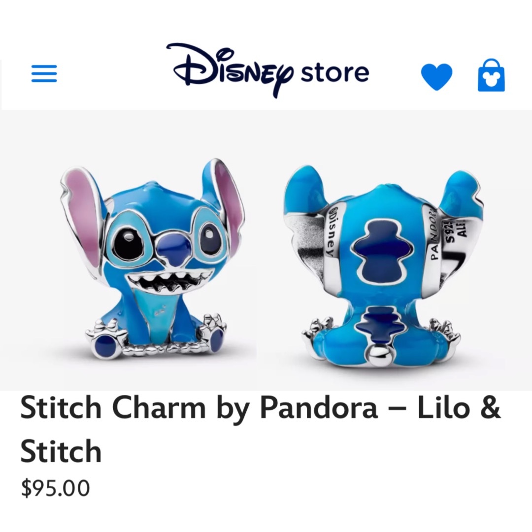 Pandora Stitch Charm Lilo & Stitch, Women's Fashion, Jewelry ...