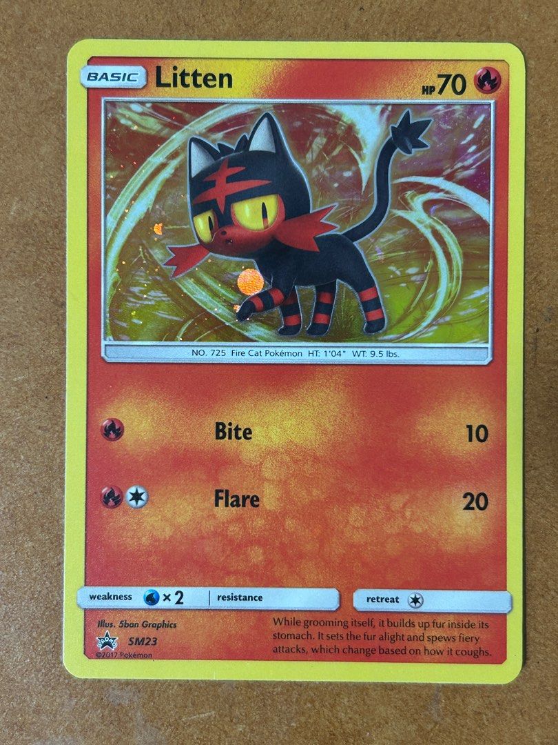 Pokemon Promo | Litten #SM23 Holo | Pokemon English | Team Rocket ...