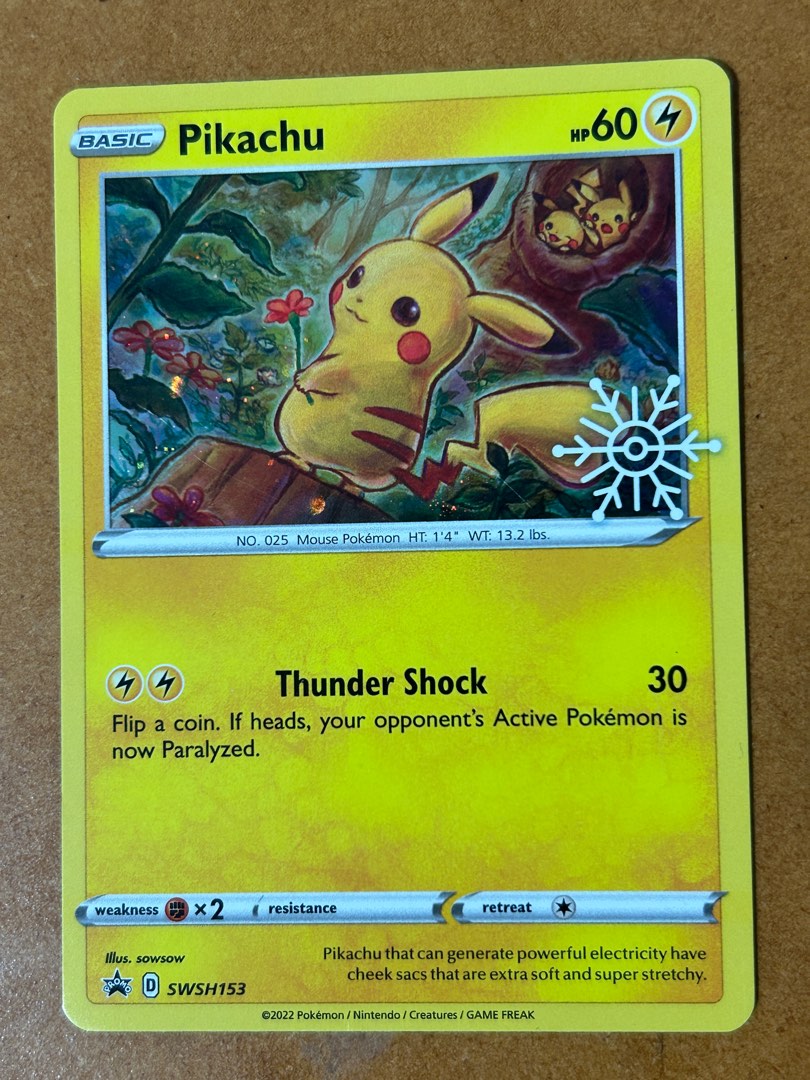Pokemon Promo | Pikachu [Snowflake Stamp] #SWSH153 Holo | Pokemon ...