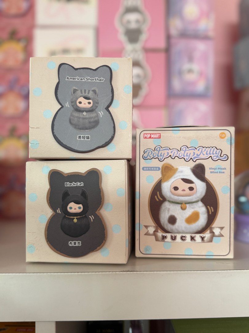 POPMART PUCKY Roly Poly Kitty American Shorthair Black Cat, Hobbies ...