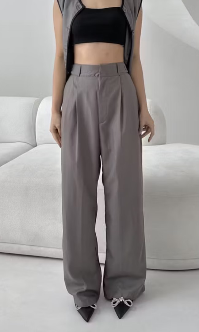 Posha Oreo Pants in Grey, Fesyen Wanita, Pakaian Wanita, Bawahan di ...