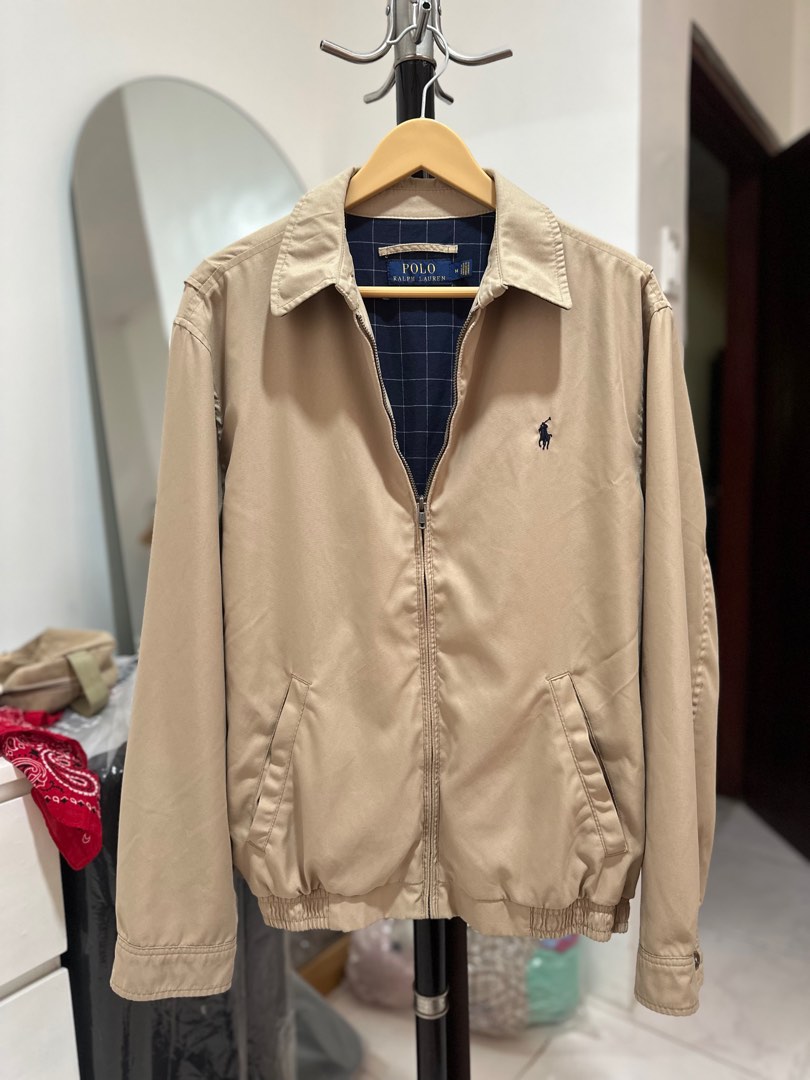 Ralph Lauren Bi Swing Harrington Jacket Khaki Medium, Men's Fashion ...