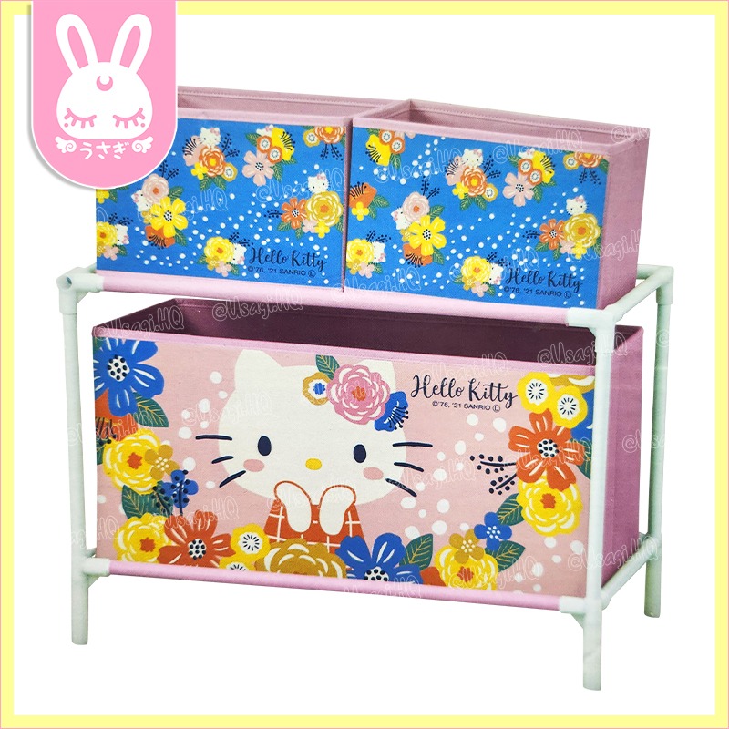 Sanrio Hello Kitty Original Flower Power Large 2-Tier 3-Box Storage ...