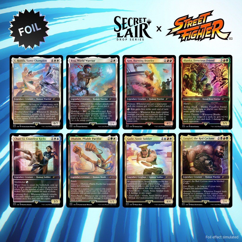 Secret Lair x Street Fighter MTG (Honda /Ryu / Ken / Blanka / Chun Li ...