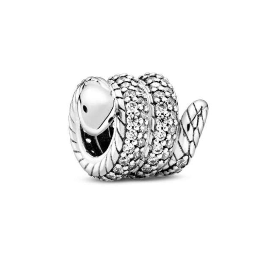 Sparkling Wrapped Snake Pandora Charm, Women's Fashion, Jewelry ...