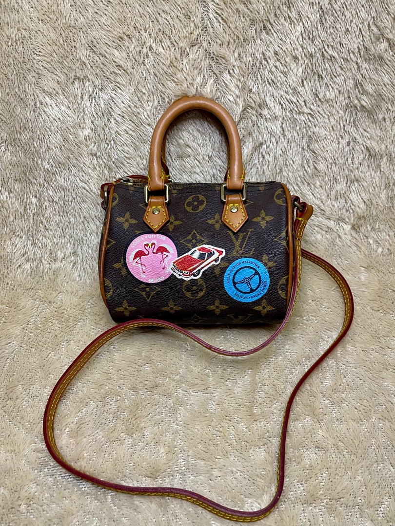 Tas LV speedy nano mini monogram 16cm sling bag limited edition, Barang ...