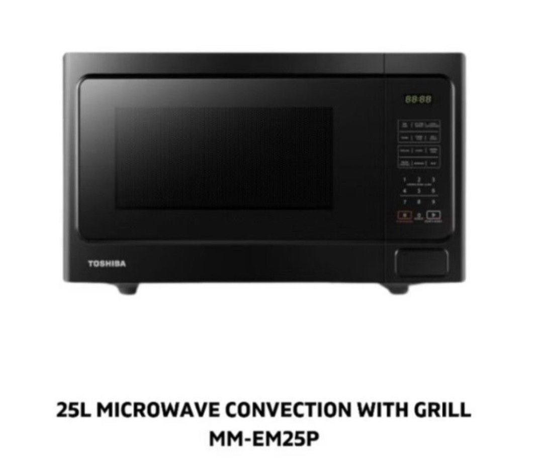 TOSHIBA MM-EG25P Microwave Oven with Grill Function, 25L, TV & Home Appliances, Kitchen ...