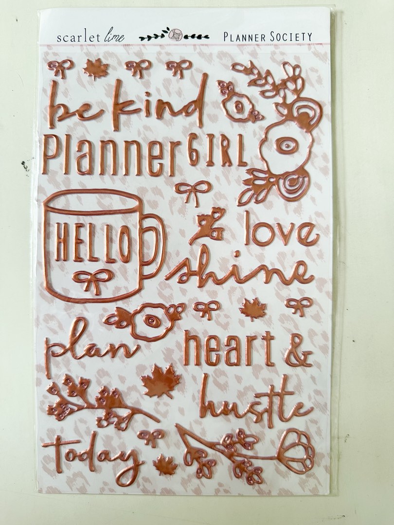 tps the planner society stickers in rose gold/bronze, Hobbies & Toys ...