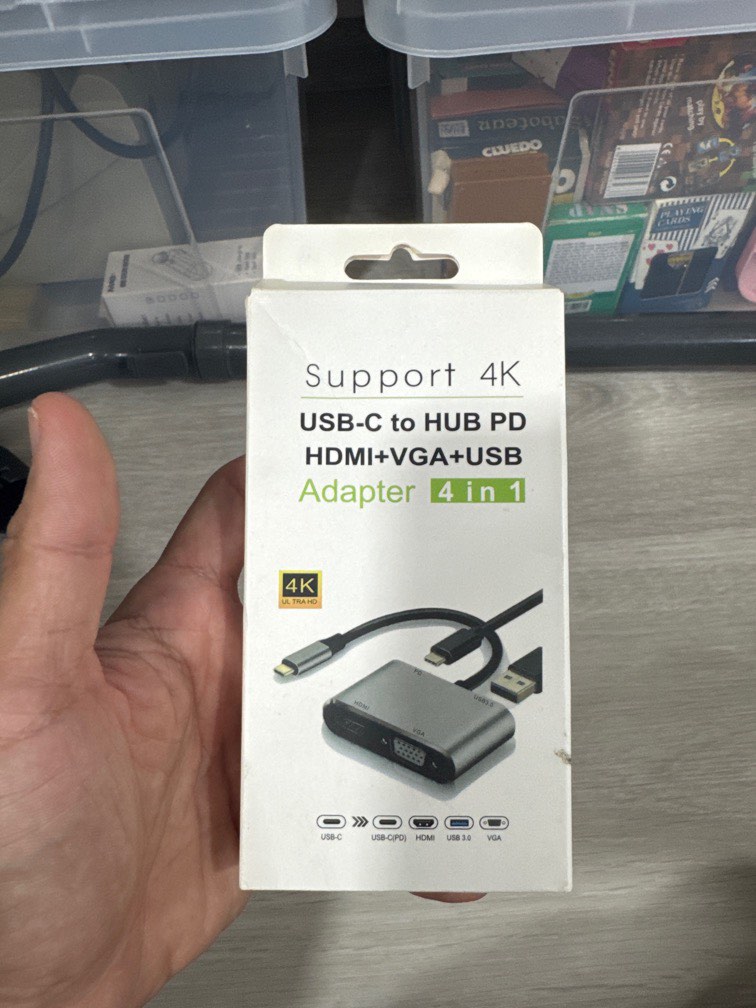 USB-C to HUB PD HDMI+VGA+USB Adapter 4-in-1, Computers & Tech, Parts & Accessories, Cables ...