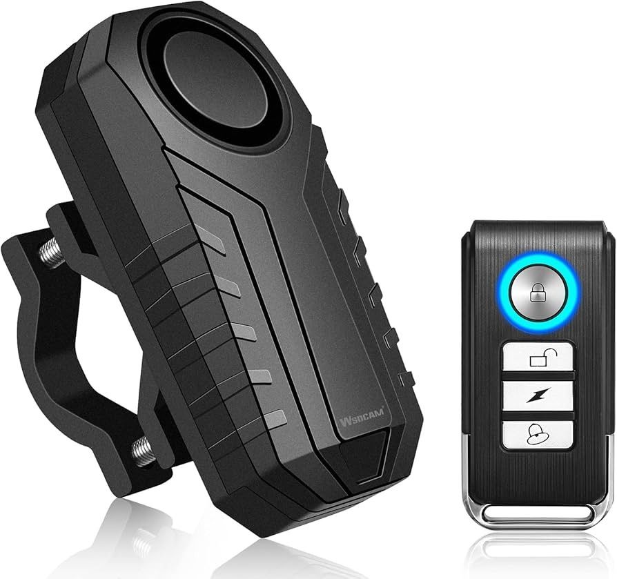 Vibration Sensing Bike Alarm with Remote, 113db Loud Bicycle Alarm System Anti Theft, Wireless ...