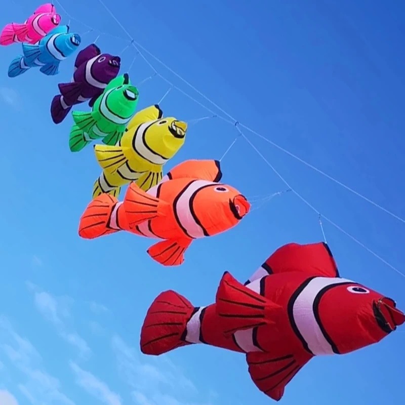 30D 7color 2.45m Soft Fish Kite Line Laundry Pendant Inflatable Show ...