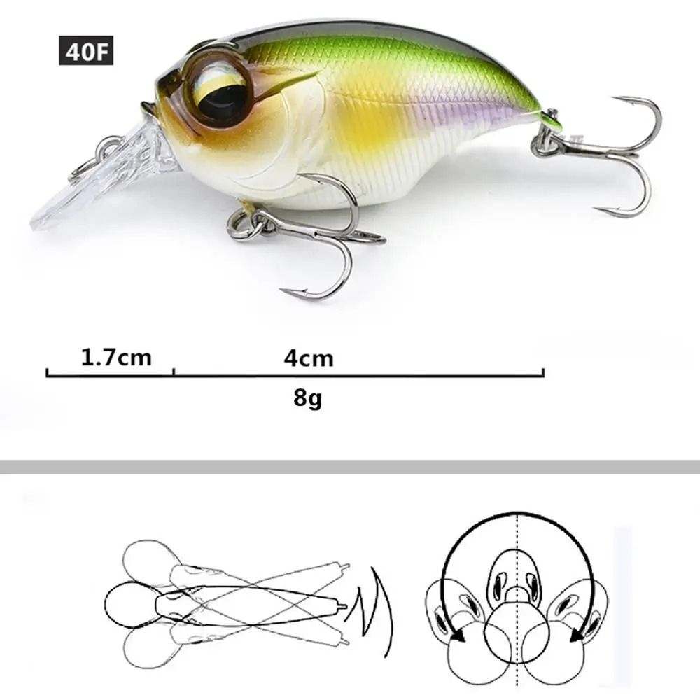 5pcs/box TheTime SRX 40mm8g Floating Crank Bait Minnow Lure Crankbaits ...