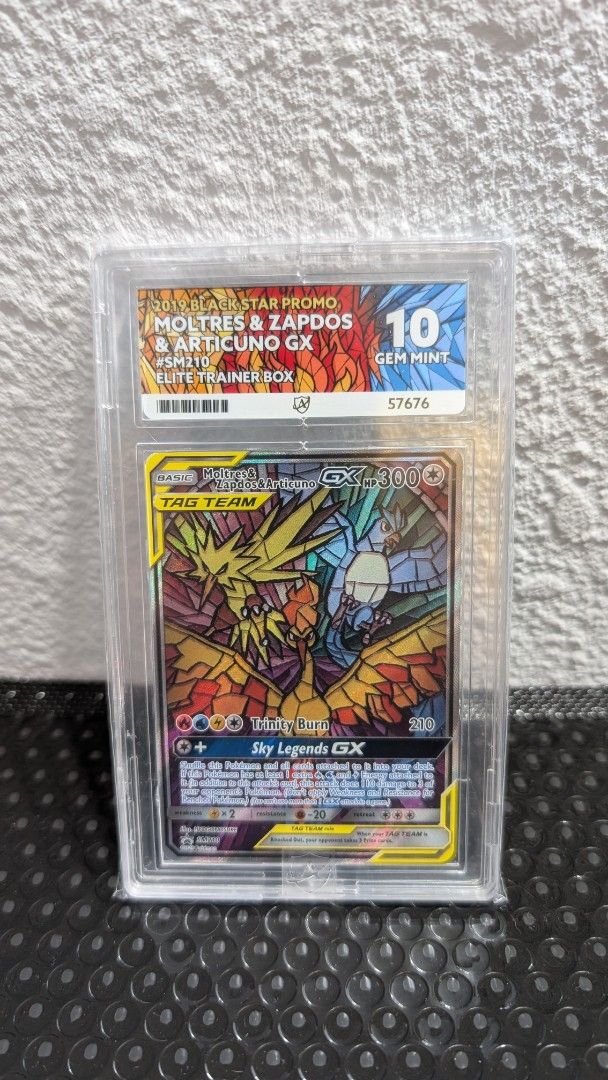 Ace 10 Moltres Zapdos Articuno SM210 Pokemon TCG stained glass birds ...