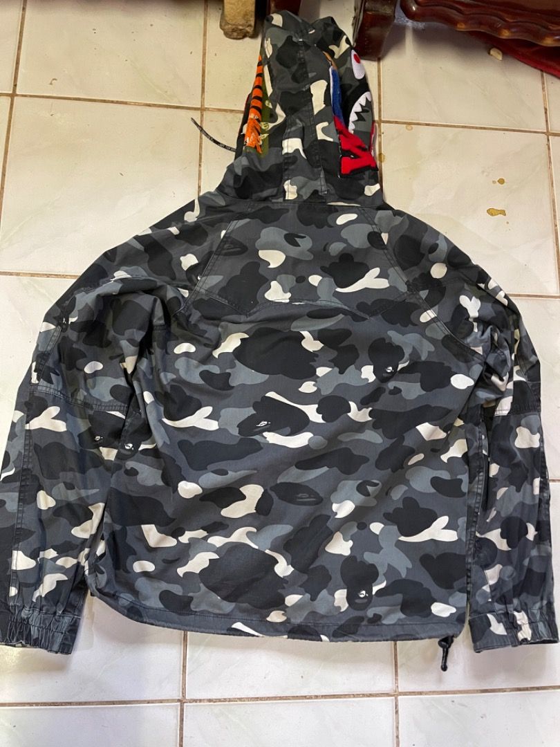 AUTHENTIC BAPE GLOW IN THE DARK CITY CAMO SHARK SNOW BOARD JACKET A ...