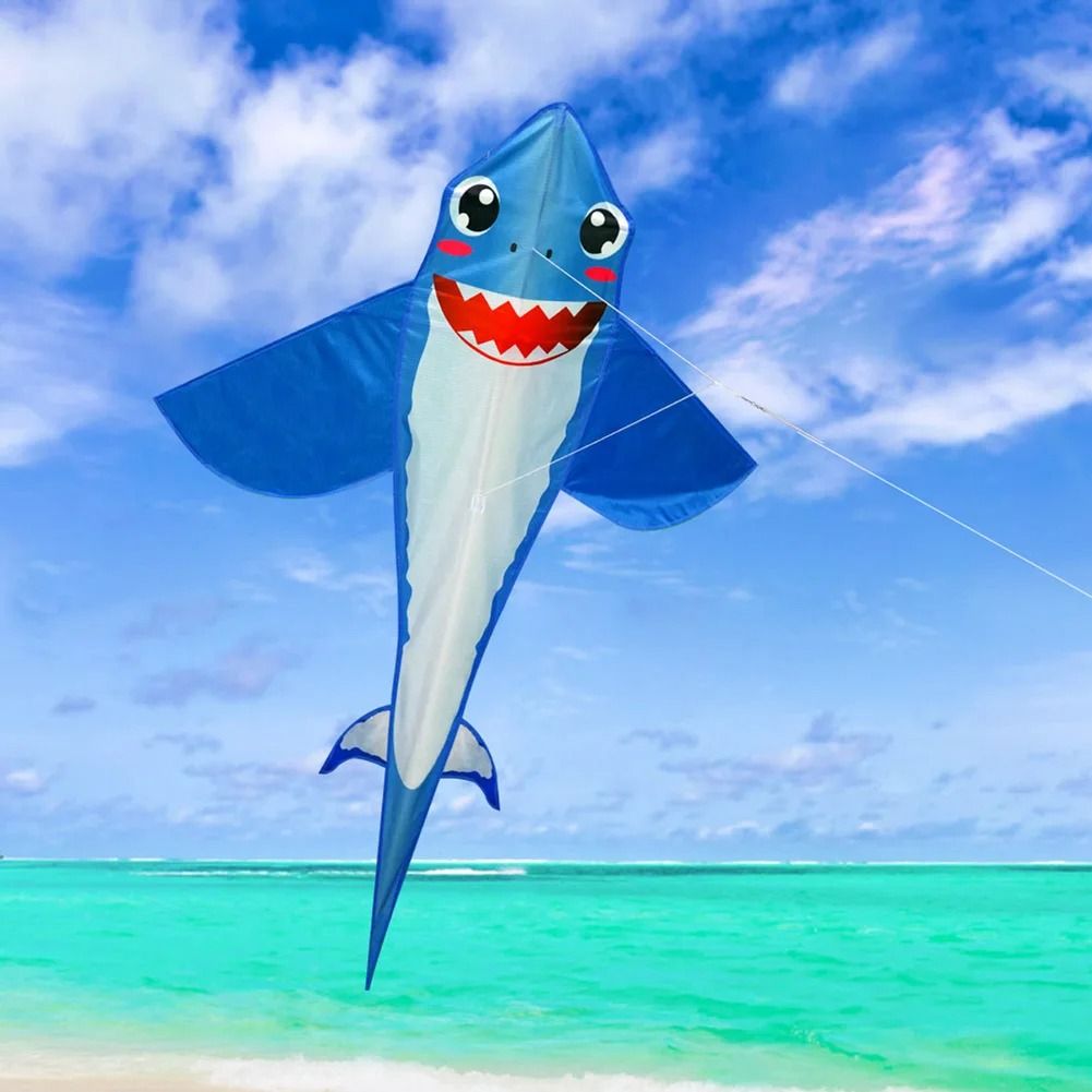 Big Shark Shaped Kite Easy To Fly Primary Stunt Kite with Wire Board ...