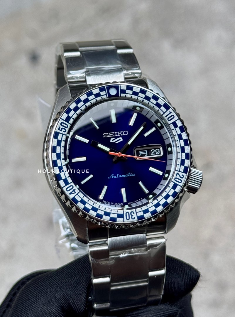 Brand New Seiko 5 JDM Blue Racing Bezel Automatic Watch SBSA243, Men's ...
