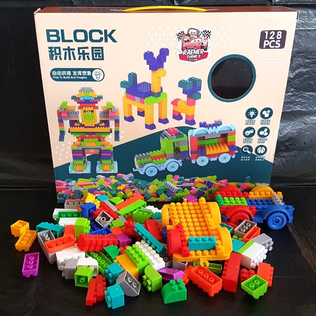 Building BLOCKS, 128 pieces of Bricks & Blocks in Box, LEGO Bricks ...