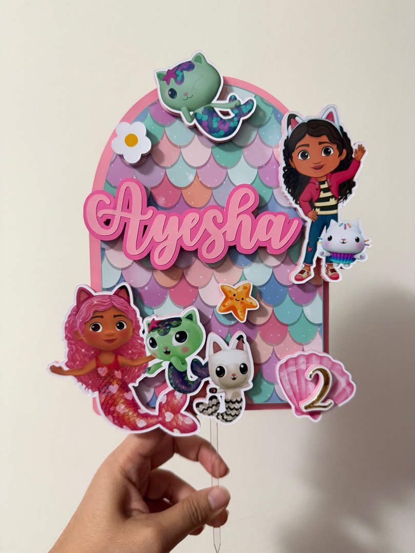 Cake Topper, Topper, 3D cake topper, 2D cake topper, Gabby Dollhouse ...