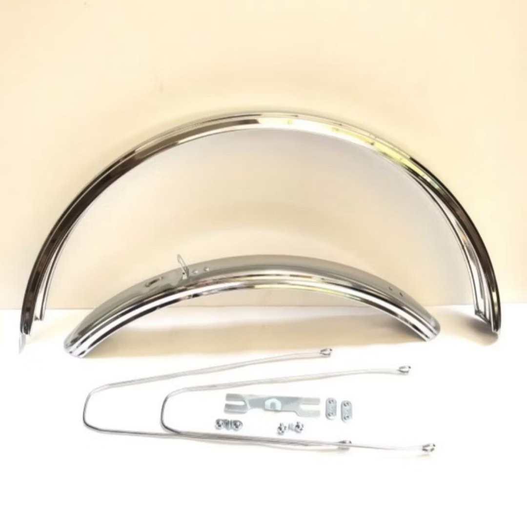 Chrome Bicycle Fenders with Mounting Hardware, Sports Equipment ...