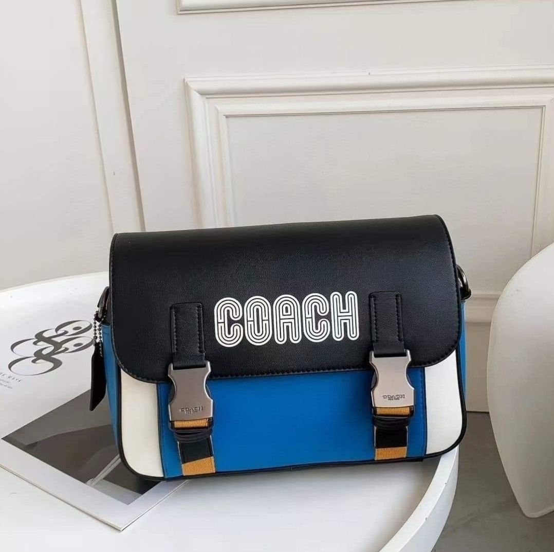 Coach C9962 Track Crossbody Bag in Colorblock Gunmetal / Bright Blue ...