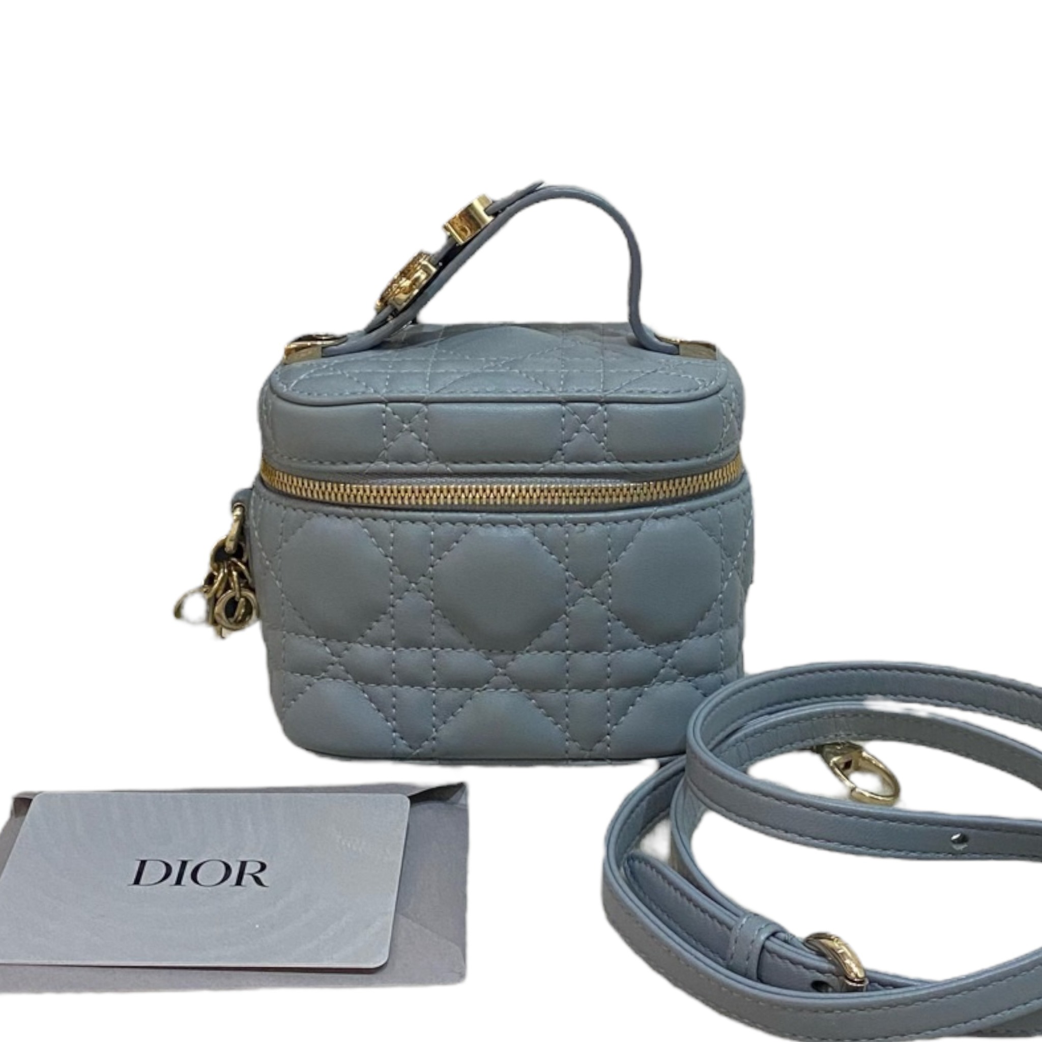 Dior Lady Dior Micro Vanity Box Bag in Cloud Blue GHW, Luxury, Bags ...