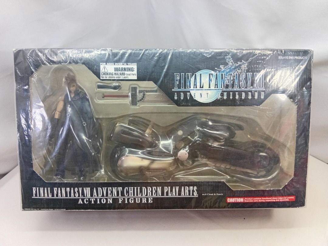 final fantasy VII advent children play arts cloud and fenrir figure ...
