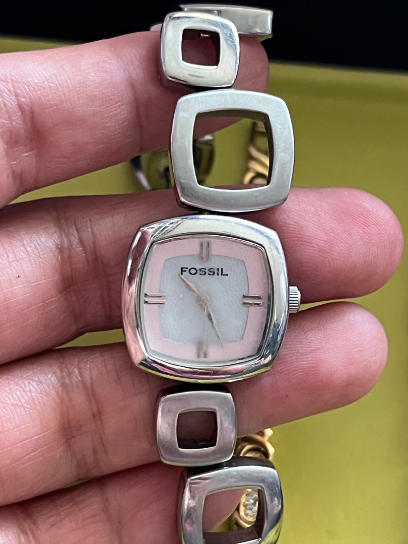 Fossil Square Face Silver Watch, Women's Fashion, Watches & Accessories ...