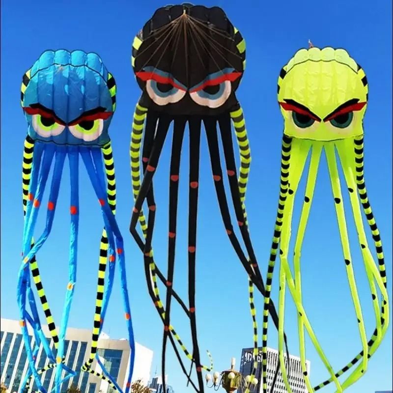 Four-colors Large Animal Soft Kite 3D 8-meter Octopus Kite Outdoor ...