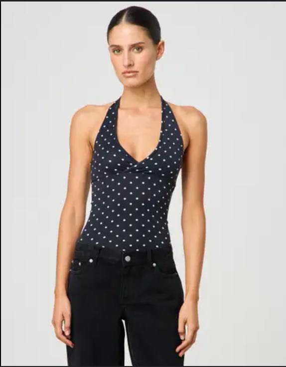 GLASSONS polka dot halter, Women's Fashion, Tops, Blouses on Carousell