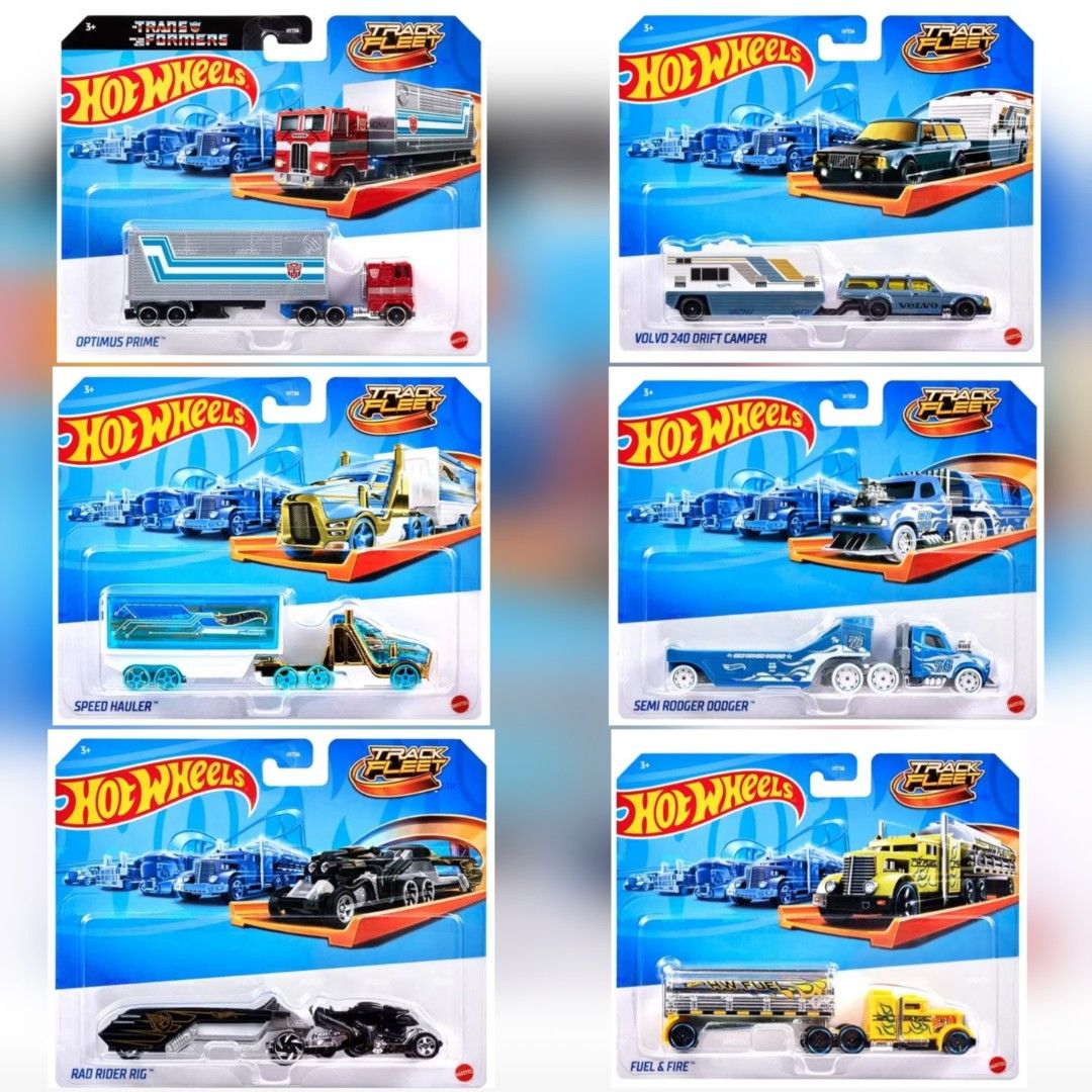 Hot wheels Track Fleet 2024 HYT56 Transformer Optimus Prime, Volvo 240 ...