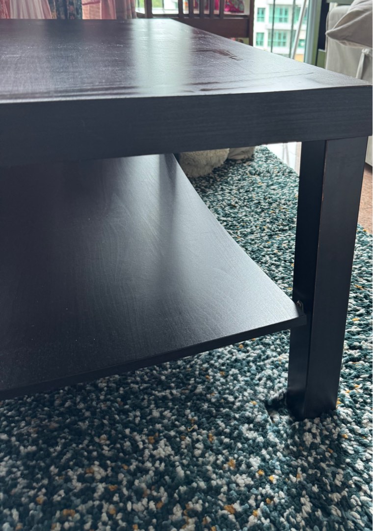 IKEA Black Coffee Table with Shelf, Furniture & Home Living, Furniture ...