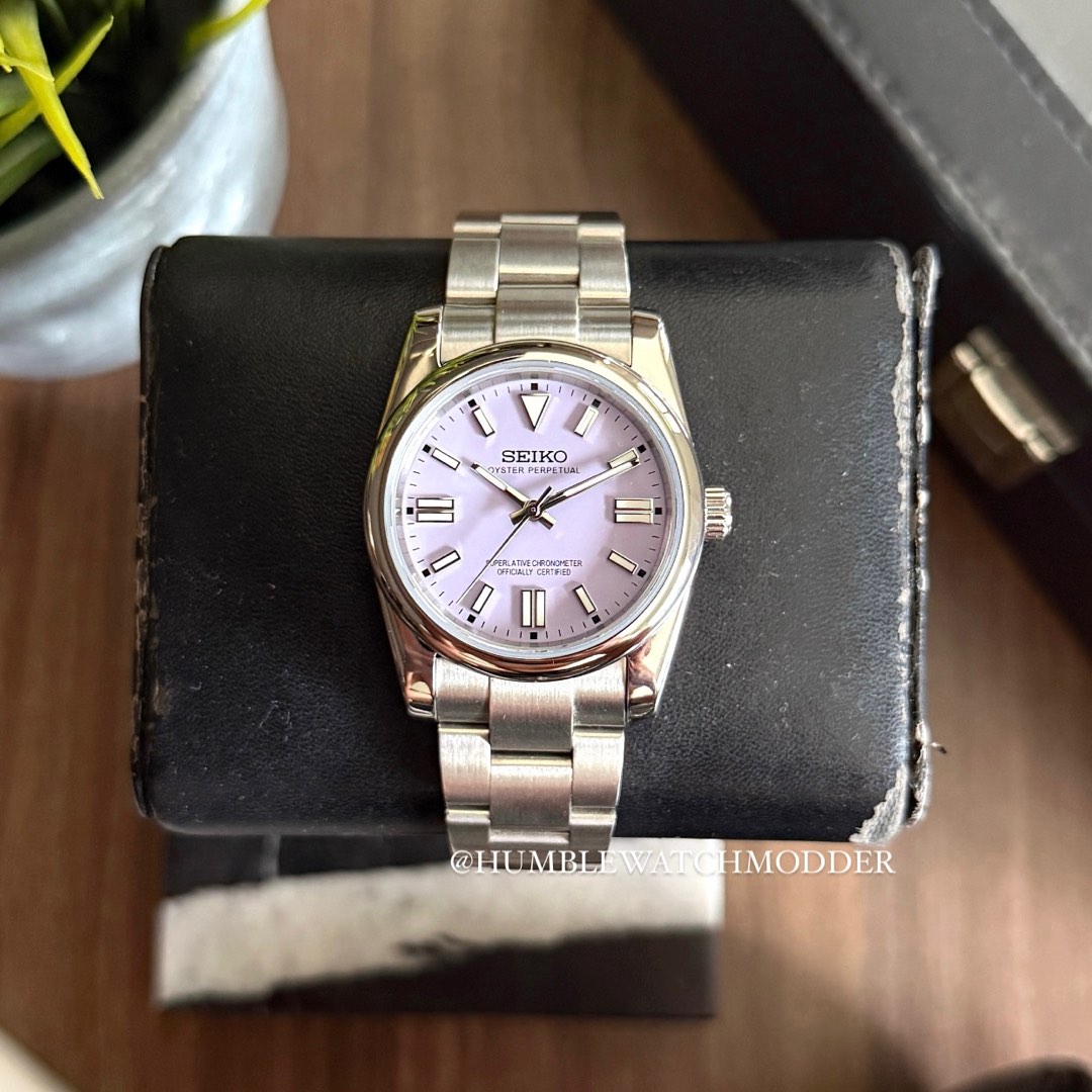 Seiko Oyster Perpetual Mod (Lilac), Men's Fashion, Watches ...